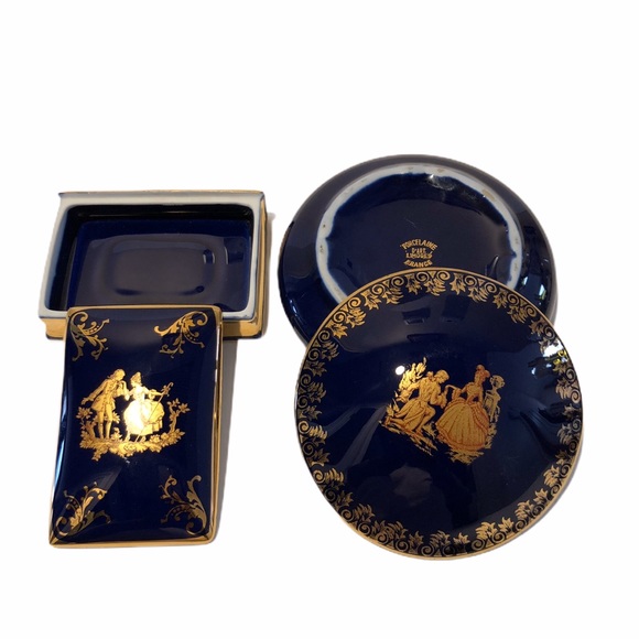 Limoges | Accents | Vintage Limoges Porcelain Dart France Cobalt Blue ...